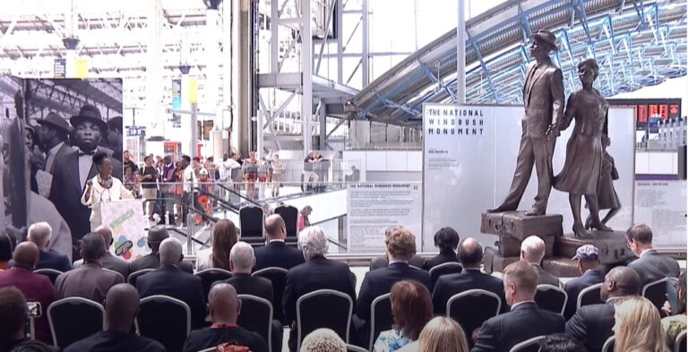 National Windrush monument unveiled at London Waterloo Station - Black ...