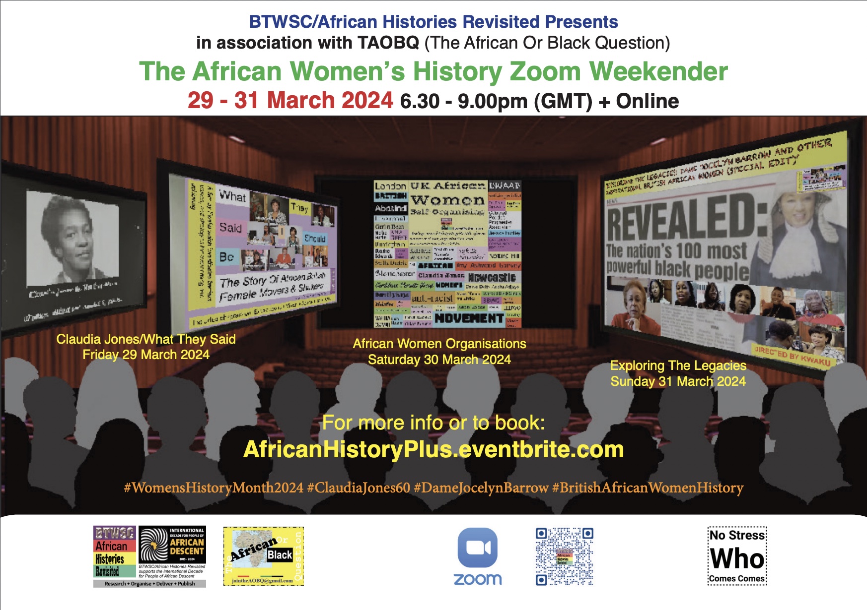 TAOBQ/BTWSC/African Histories Revisited Launch The African Women's History Zoom Weekender ...